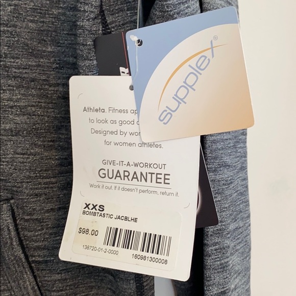 Athleta | Jackets & Coats | Athleta Bombastic Jacket In Black Heather ...